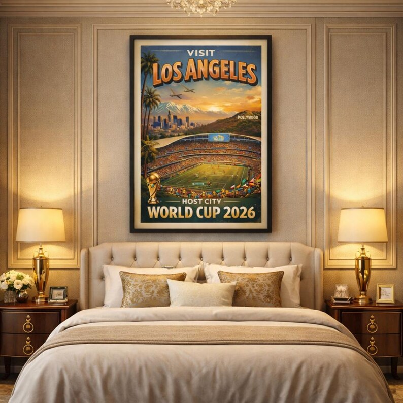 Los Angeles World Cup 2026 Poster | Retro Travel L.A. Soccer Art | Host ...
