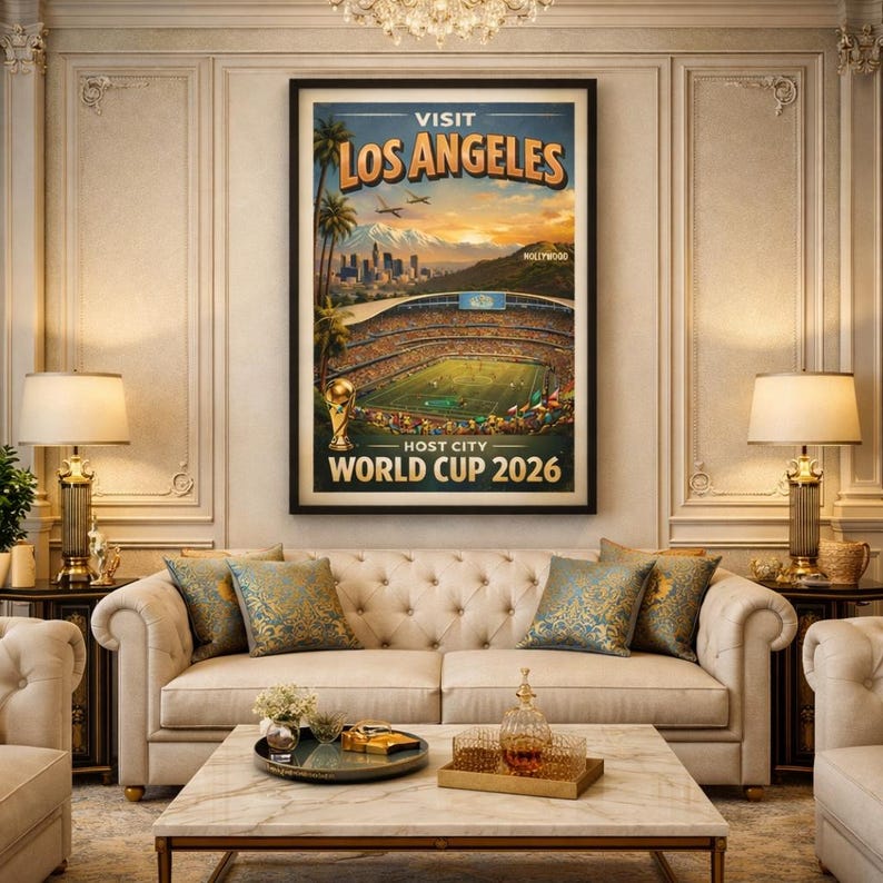 Los Angeles World Cup 2026 Poster | Retro Travel L.A. Soccer Art | Host ...
