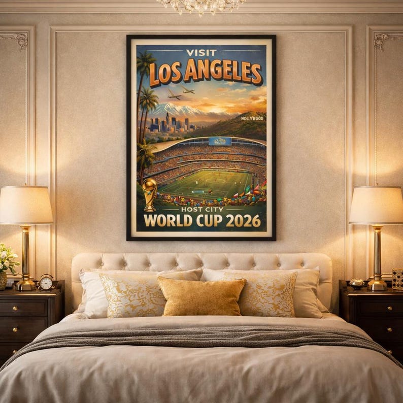 Los Angeles World Cup 2026 Poster | Retro Travel L.A. Soccer Art | Host ...