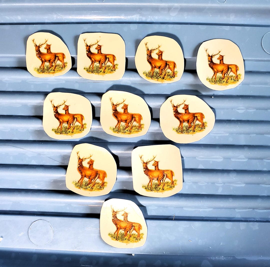 Vintage Water Mount Decals - Whitetail Deer Buck and Doe - Set of 10 ...