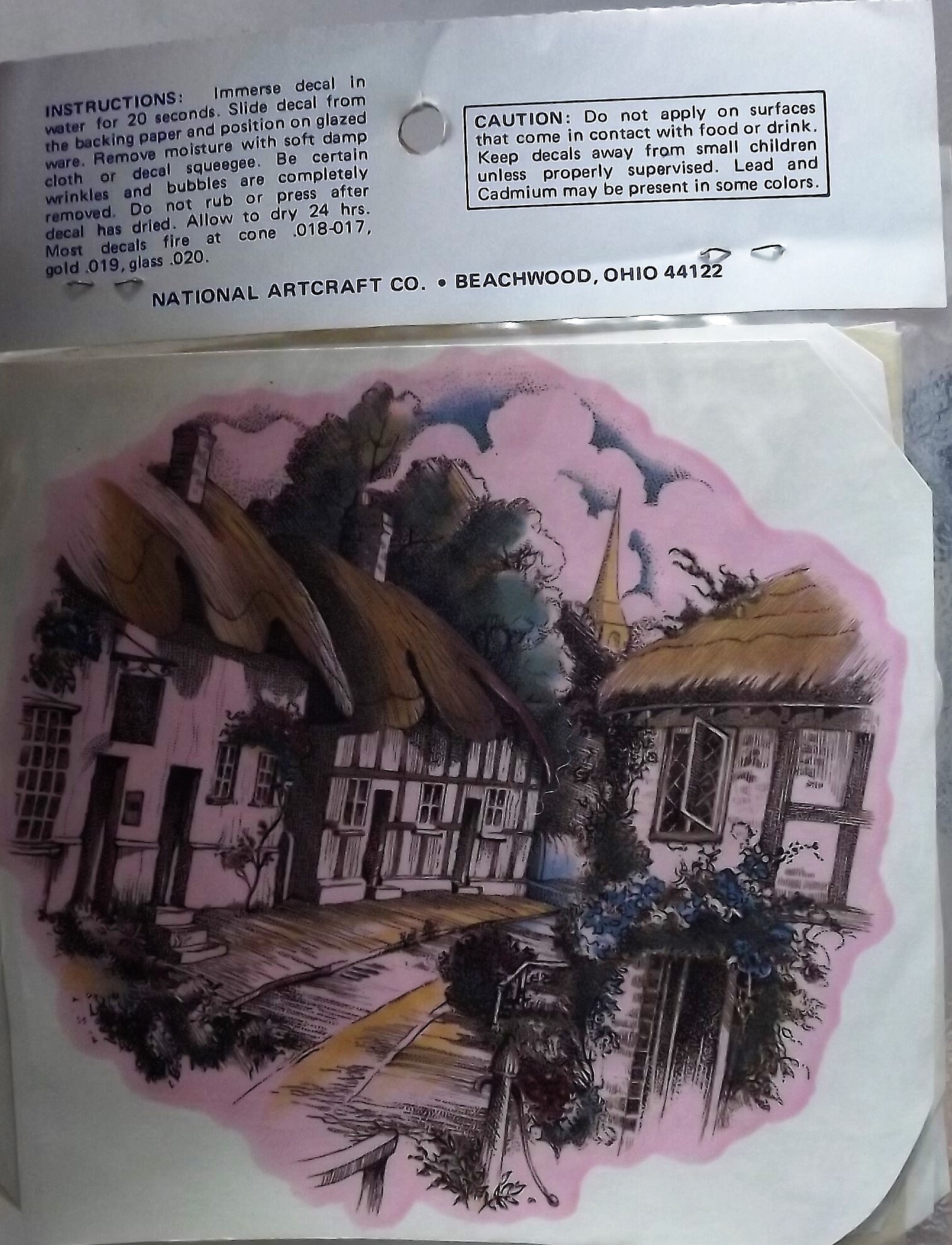 Vintage Water Mount Decals Thatched Roof Houses Set of 4 - Etsy