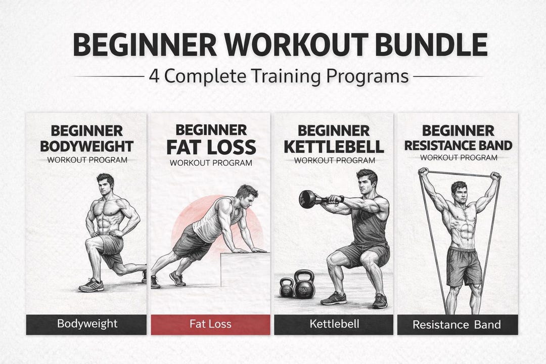 Beginner Workout Bundle | 4 Complete Training Programs | Bodyweight ...