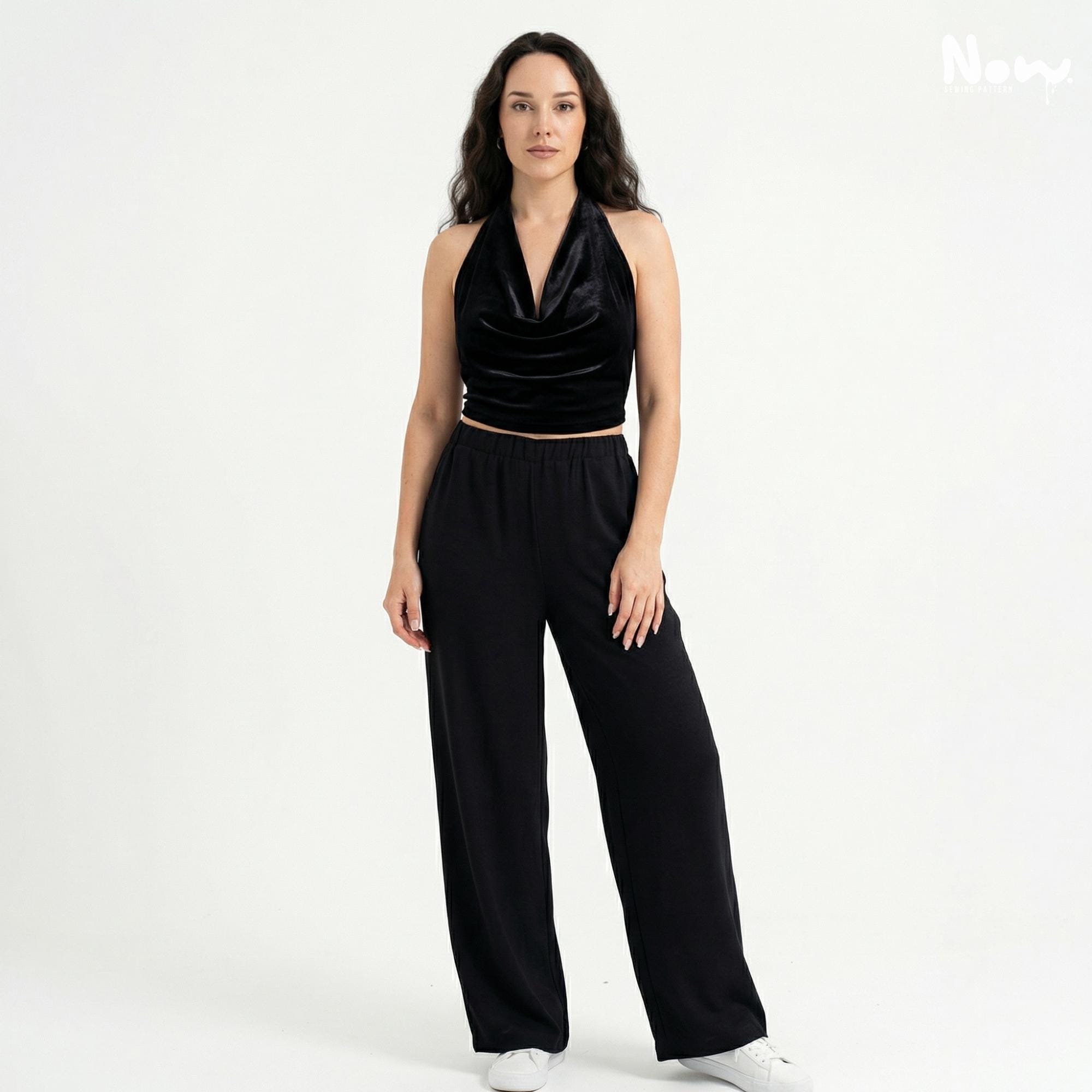 Halter Cowl Top Pattern PDF | Backless Halter Neck Crop Top | Cowl Neck ...