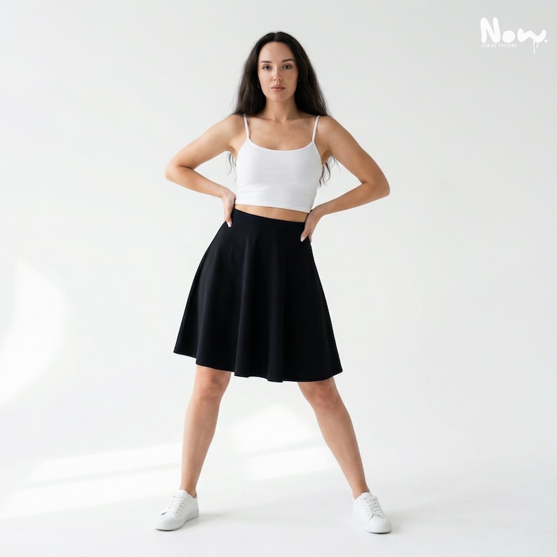 Circle Skirt PDF Sewing Pattern | High Waist Flared Skirt | Size XS-3XL ...