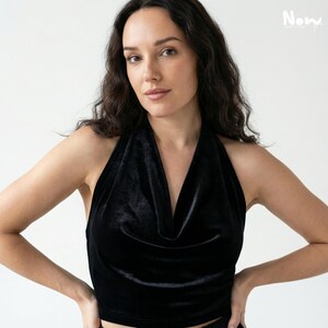 Halter Cowl Top Pattern PDF | Backless Halter Neck Crop Top | Cowl Neck ...
