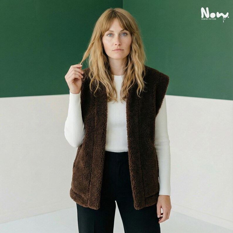 Cocoa Teddy Vest PDF Sewing Pattern | Sherpa Fleece Vest Pattern | A4 ...