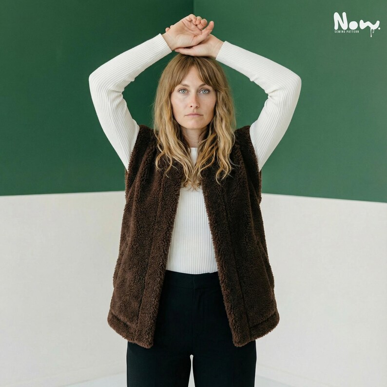 Cocoa Teddy Vest PDF Sewing Pattern | Sherpa Fleece Vest Pattern | A4 ...