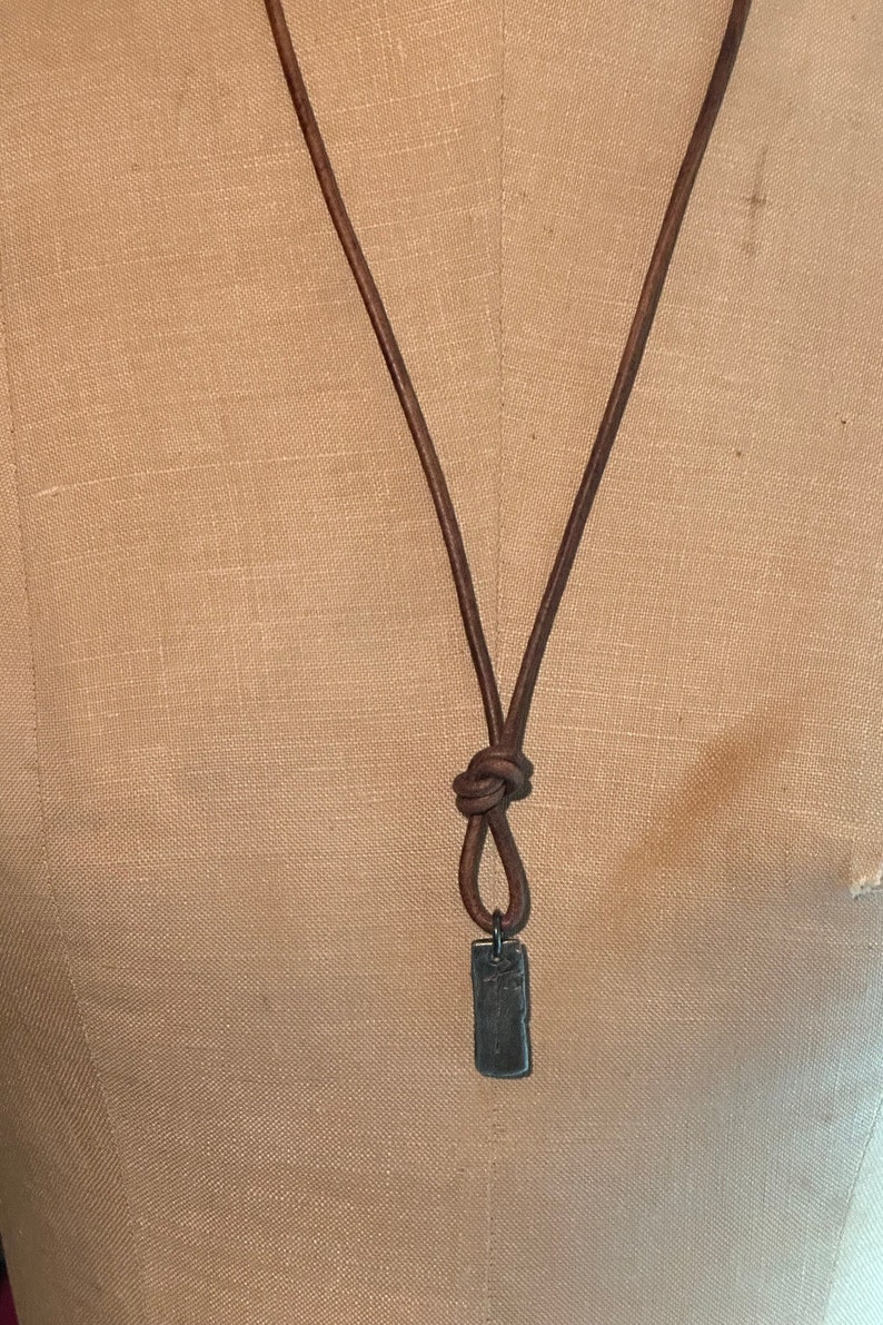 Artisan Handforged Fine Silver Cross and Leather Necklace, Cross ...