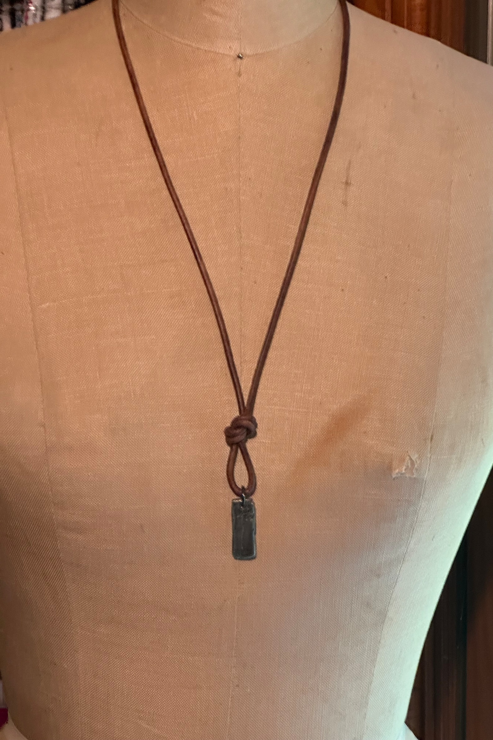 Artisan Handforged Fine Silver Cross and Leather Necklace, Cross ...