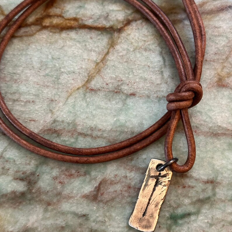 Artisan Handforged Fine Silver Cross and Leather Necklace, Cross ...