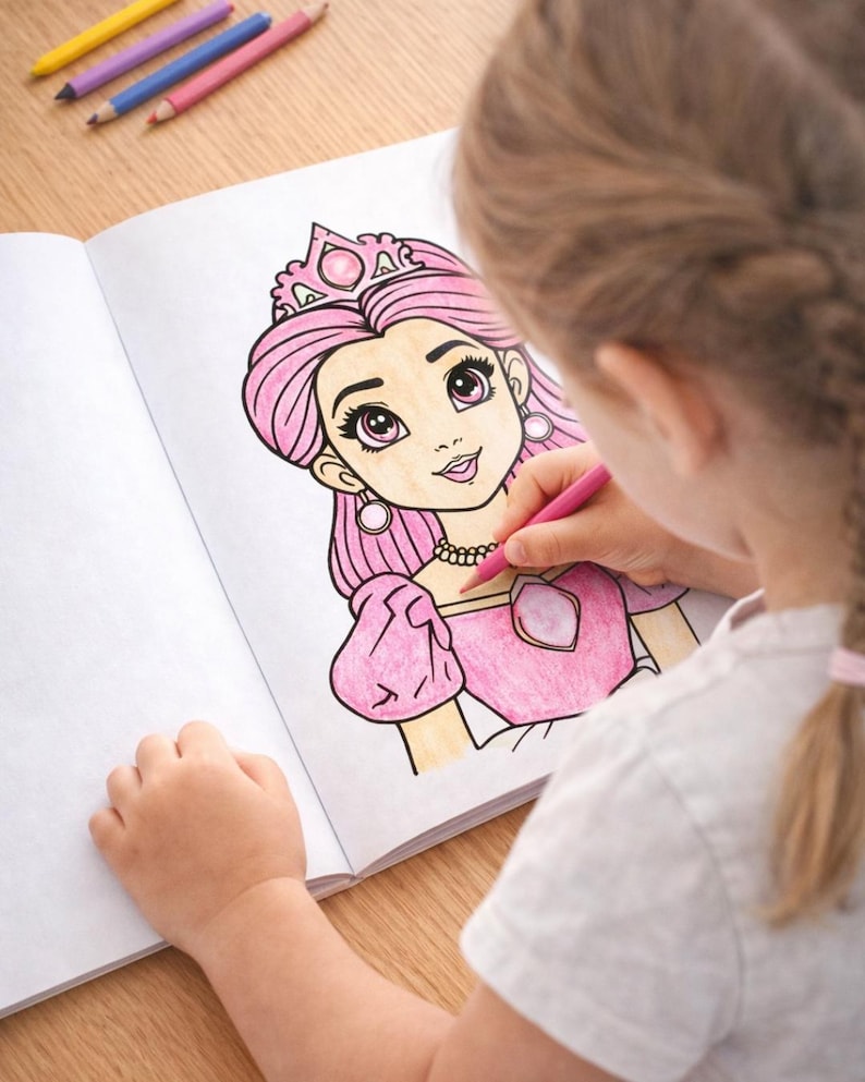 Princess Coloring Pages for Children, 20 Pages to Color, Fairy Tales ...