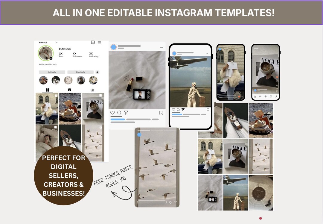 Editable Instagram Templates I Insta Planner I Unlimited Pages I Fully ...