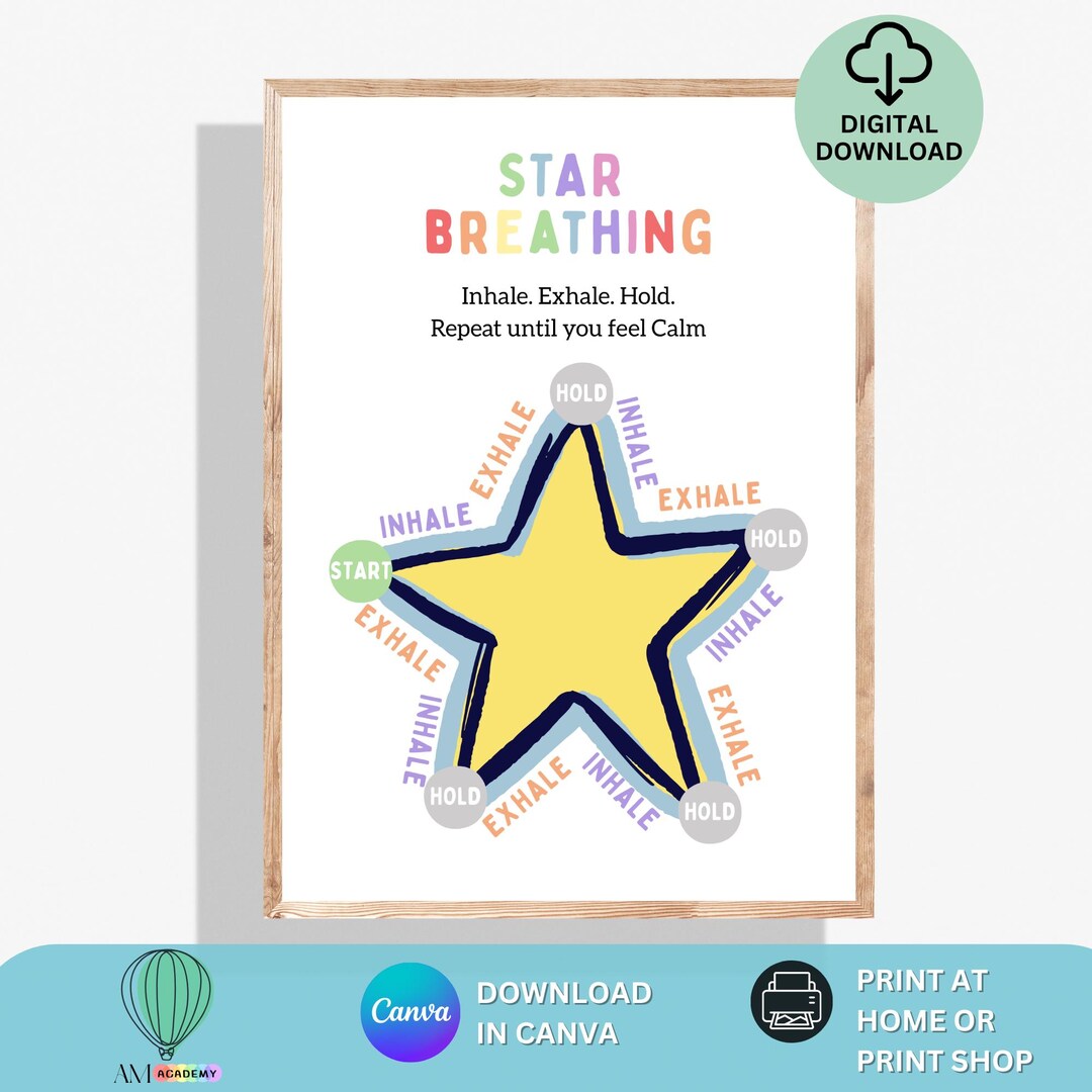 Star Breathing Poster Calm Down Corner Art Emotional Regulation Coping ...