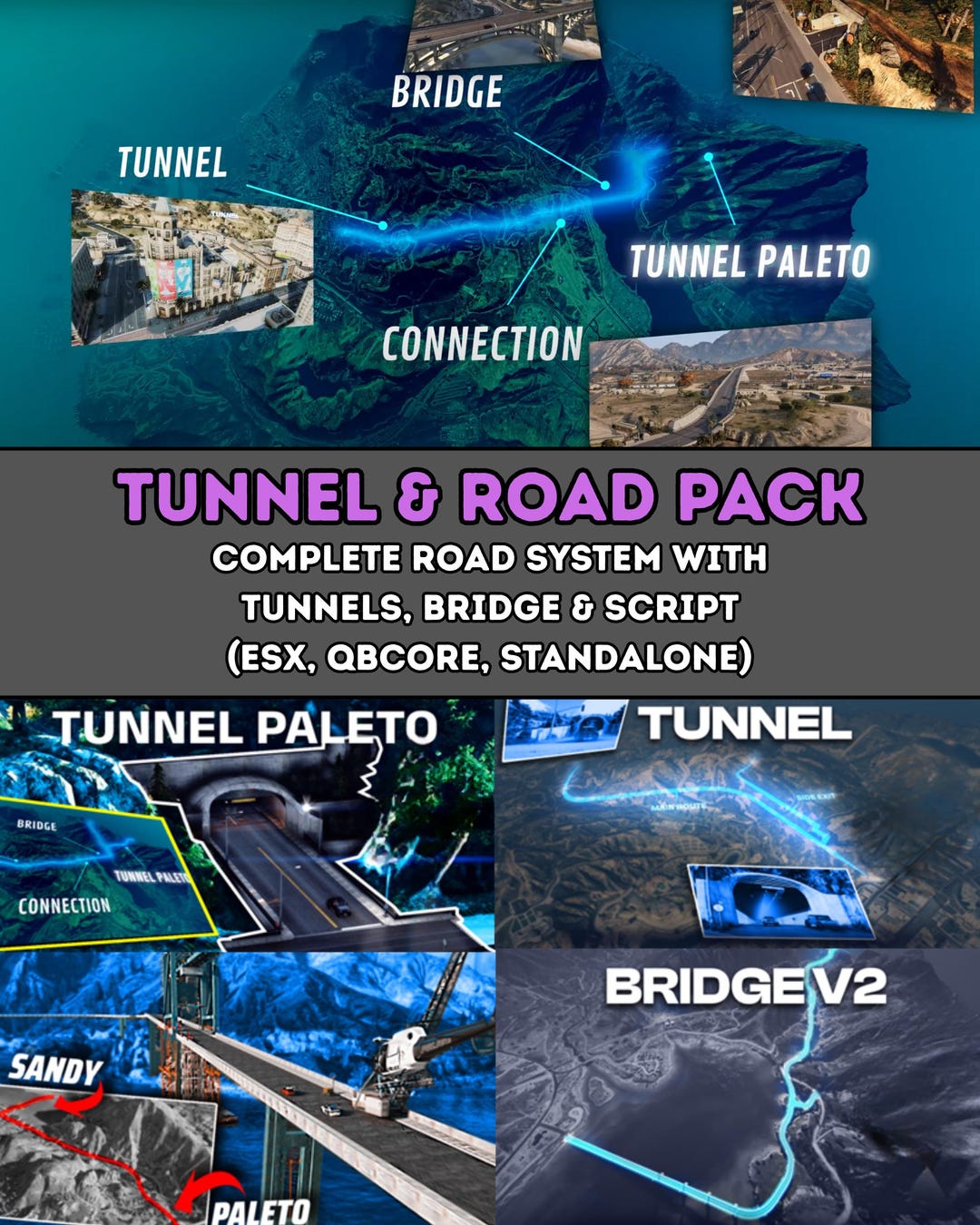 Fivem Tunnels & Bridges Pack | Map Expansion MLO + Border Script ...