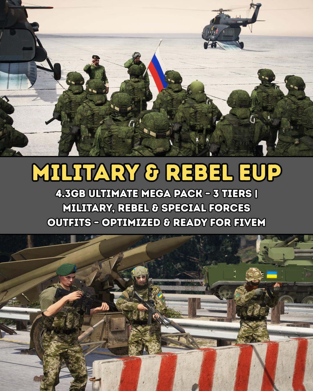 Fivem Ultimate Evolution EUP Mega Pack 4.3GB Outfits for Army, Rebels ...