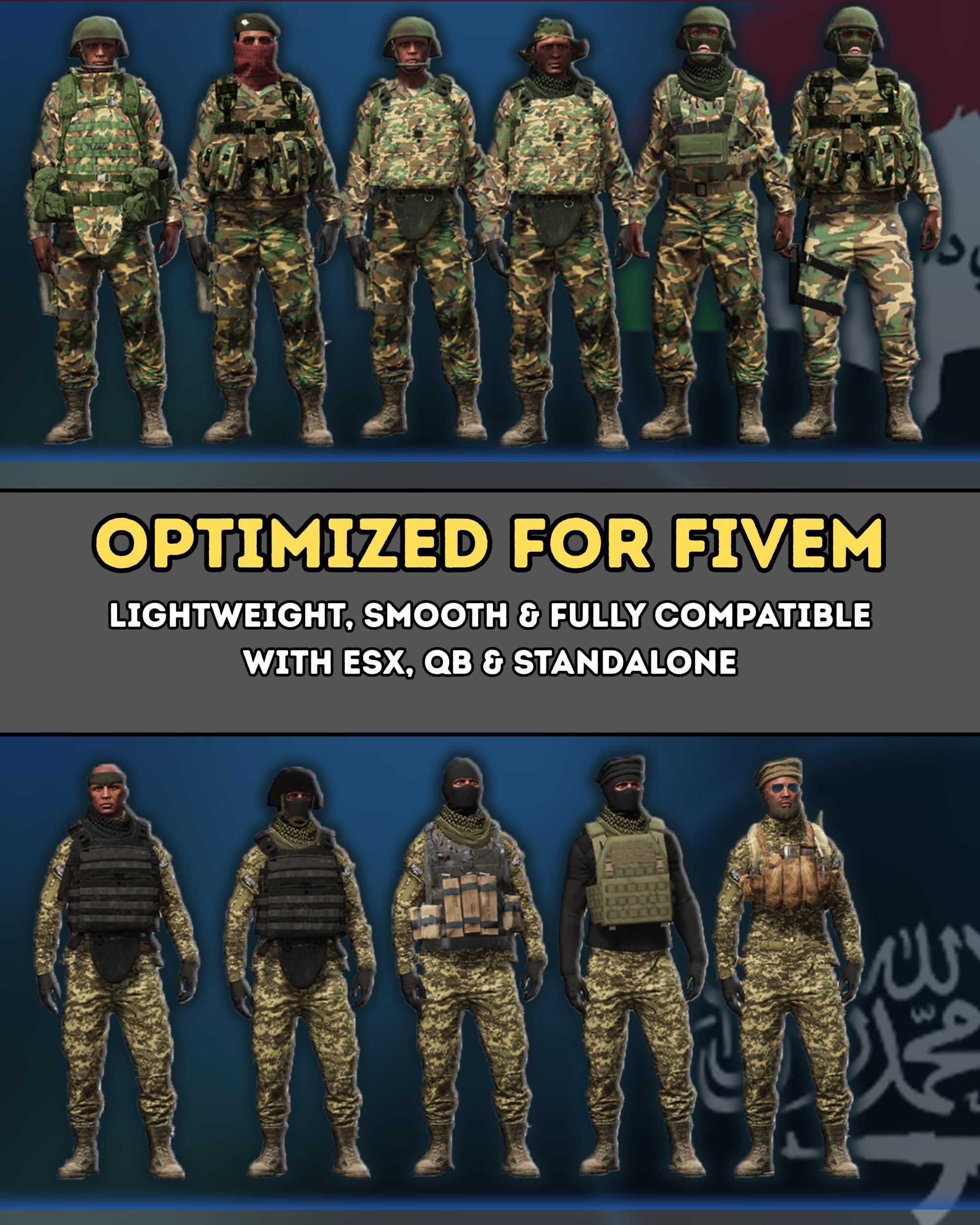 Fivem Ultimate Evolution EUP Mega Pack 4.3GB Outfits for Army, Rebels ...