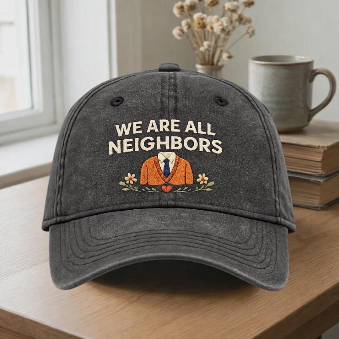 Welcome Are All Neighbors Washed Hat, Inclusivity Embroidered Hat, Love ...