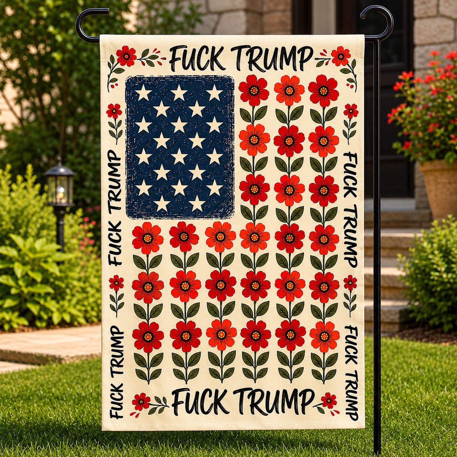 Subtle Anti Trump Garden Flag, Patriotic 4th of July Porch Decor ...