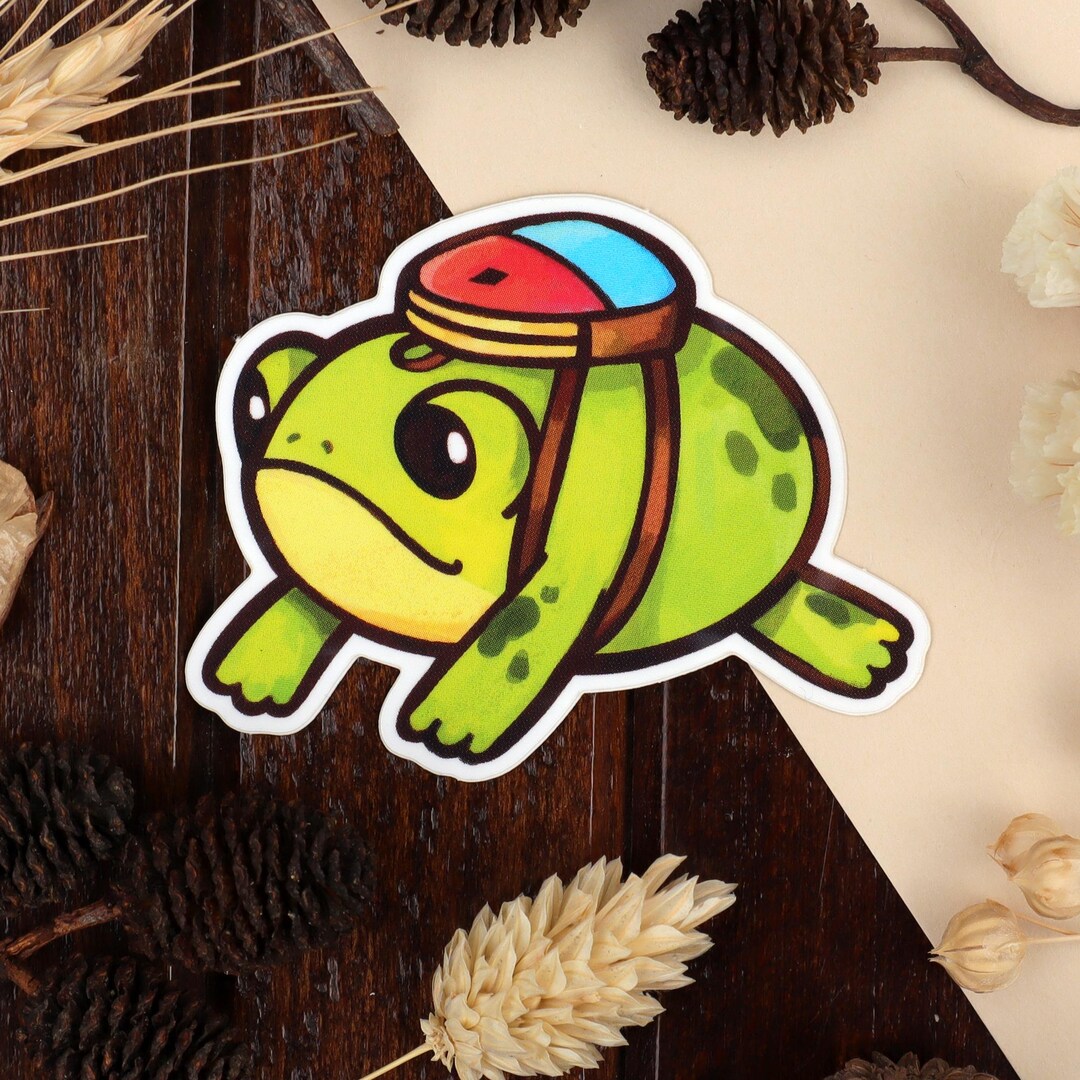 Frog With a Backpack - Vinyl Sticker - Etsy