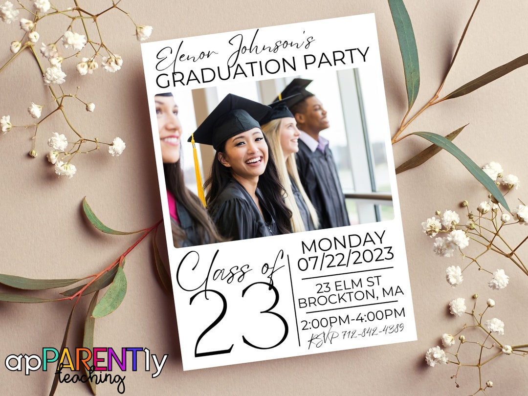 Editable Graduation Invitation, Graduate, Class 2023, Graduation ...