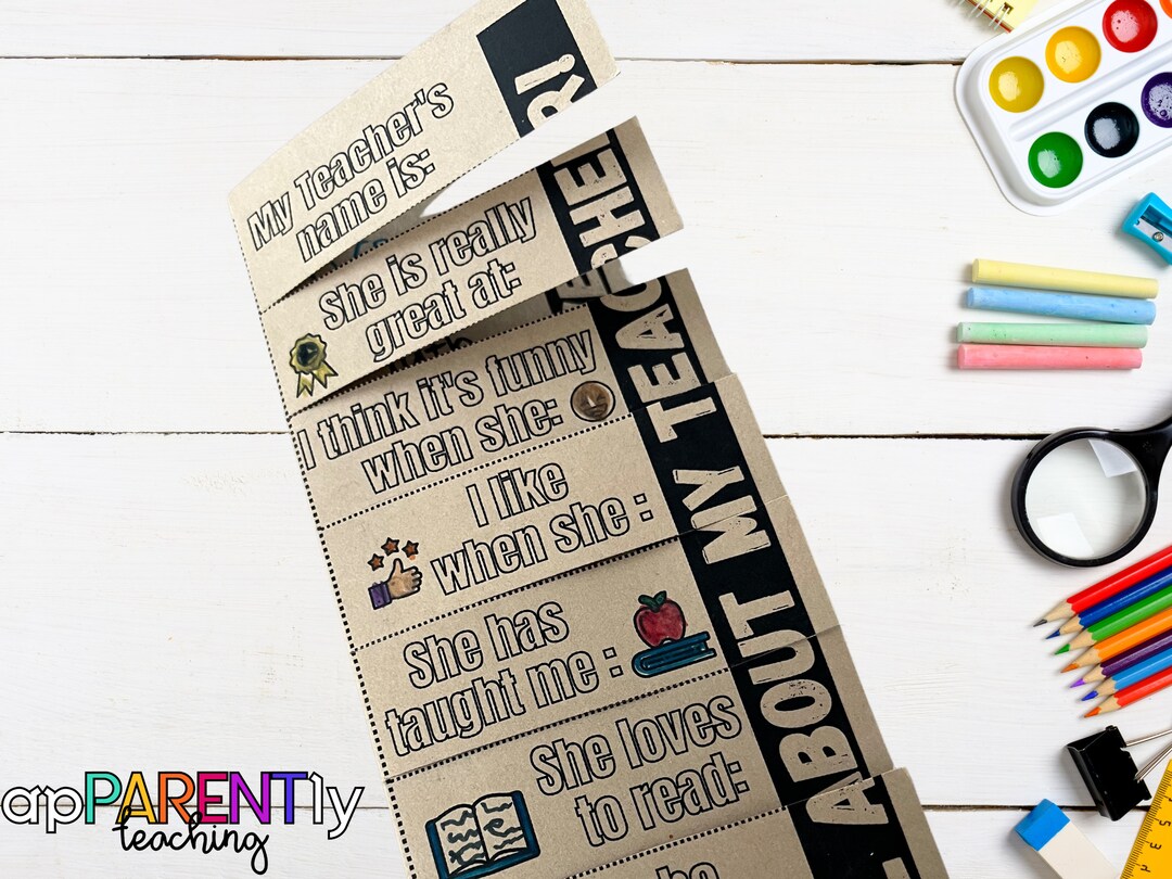 Teacher Appreciation Printable Flap Book, Easy Teacher Appreciation ...