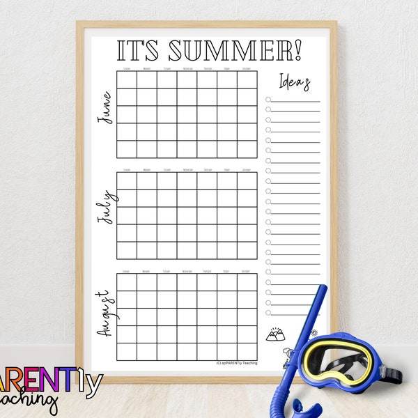 Summer Calendar - Etsy