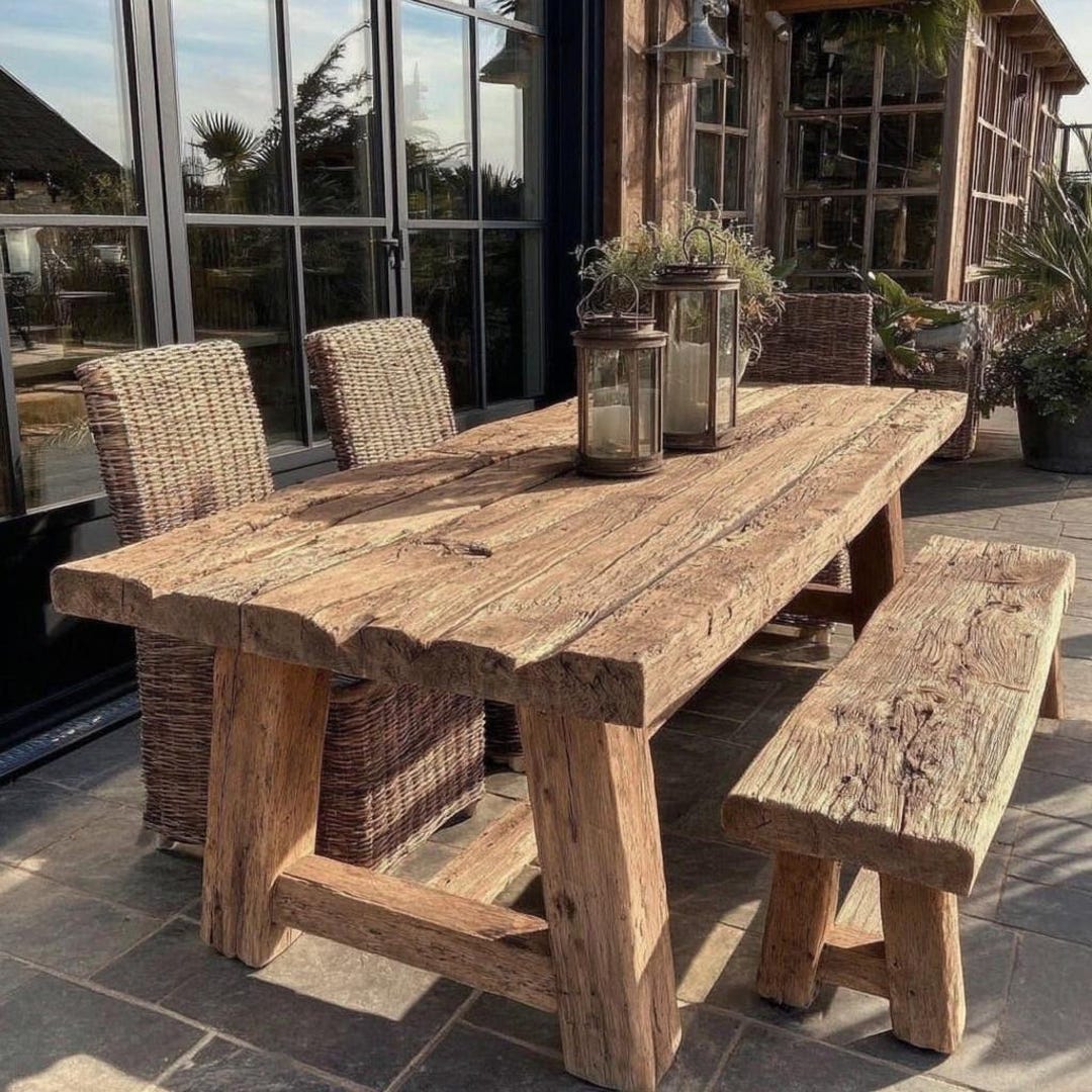 Solid Oak Dining Table, Rustic Dining Table, Handmade Oak Table ...