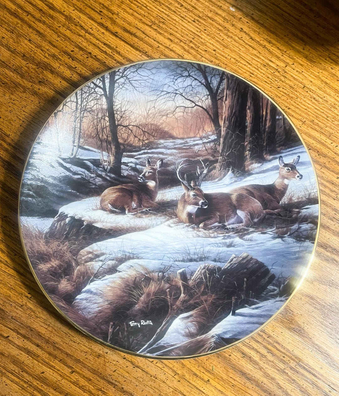 Vintage Terry Redlin Collectors Plate sunny Afternoon Deer and Winter ...