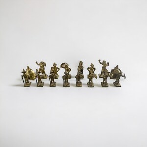 Antique Brass African Warrior Chess Pieces Complete / Metal Chess ...