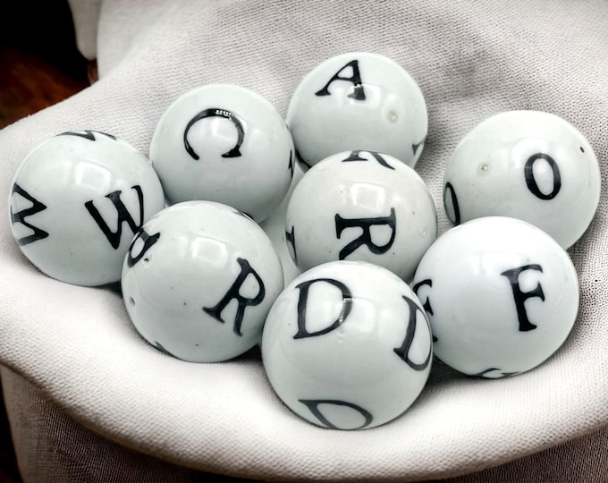 8 Porcelain Alphabet Letter Balls Spheres / Home & Living / Home Decor ...