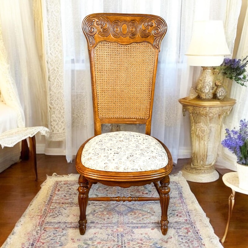 High Back Cane Chair - Etsy