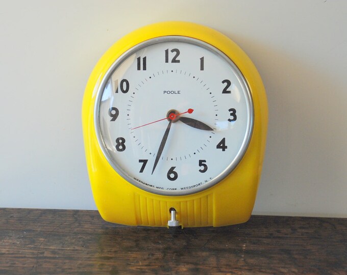Vintage Yellow Poole Electrical Wall Clock, 1950's - Etsy