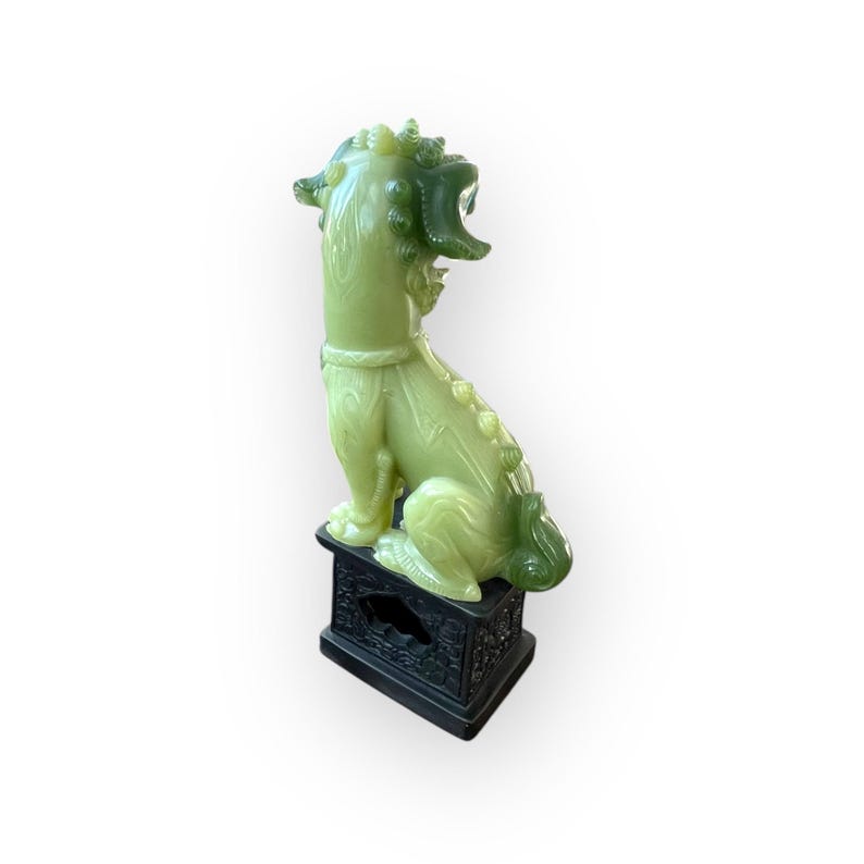 Vintage Italian Faux Jade Foo Dog Statue: Chinoiserie Decor - Etsy