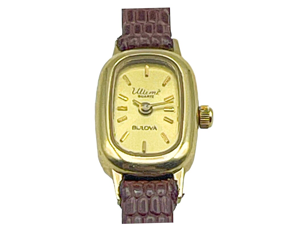 Vintage Bulova Ultime Watch 14kt Gold With New Italian Leather - Etsy
