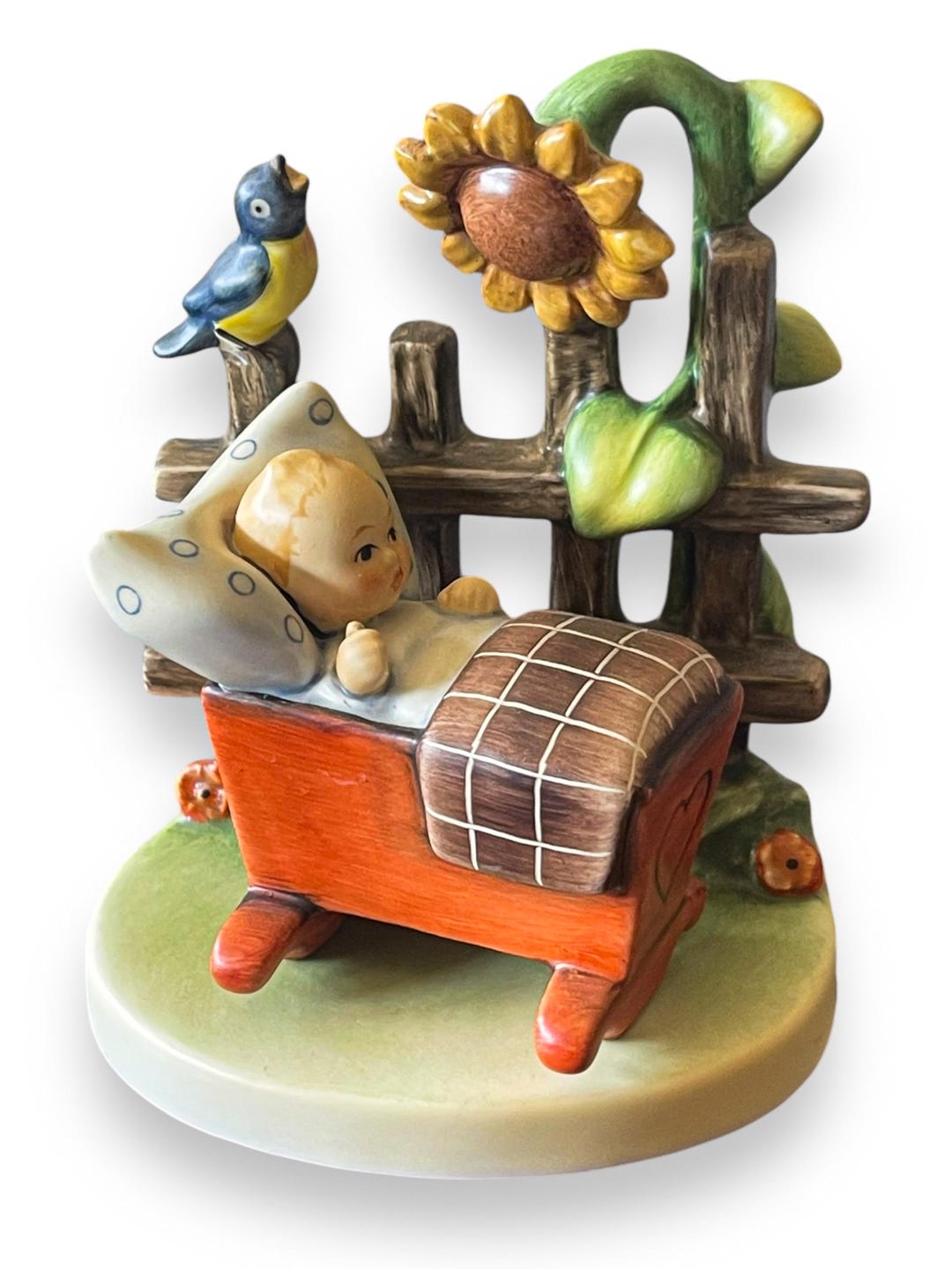 Goebel Hummel "sunny Morning" Baby in Crib With Bluebird and Sunflower ...