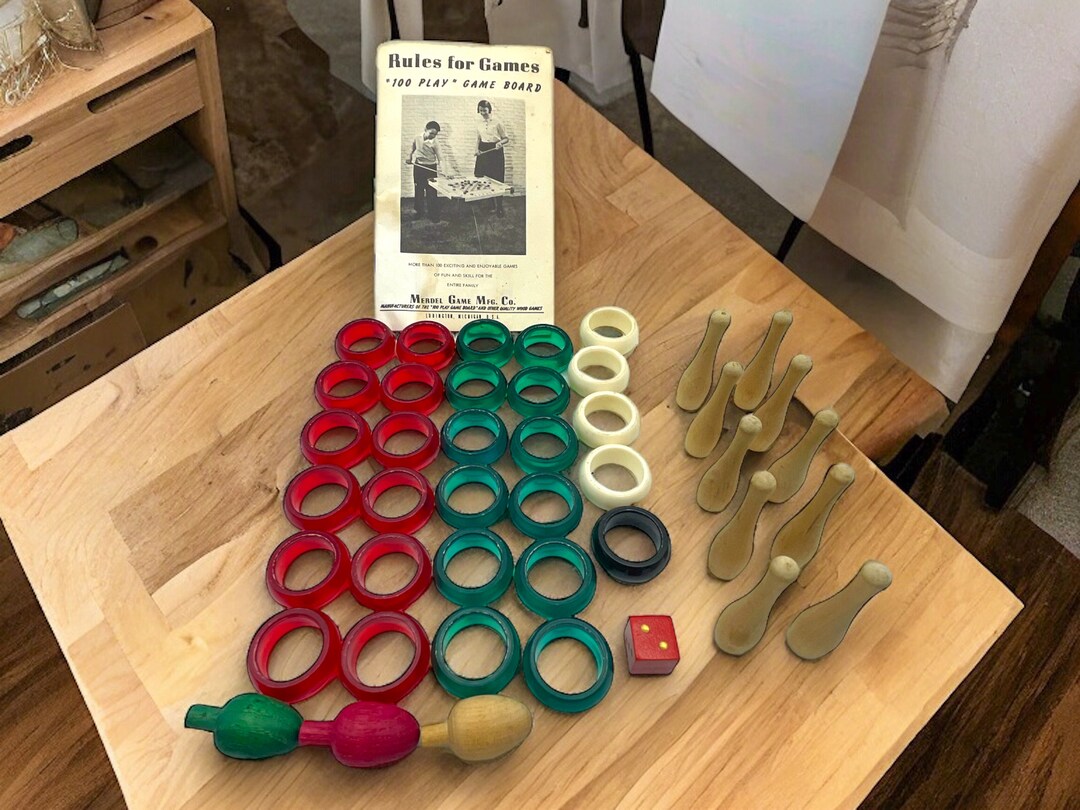 Vintage Merdel Game Manufacturing Company Carrom Game Pieces and ...