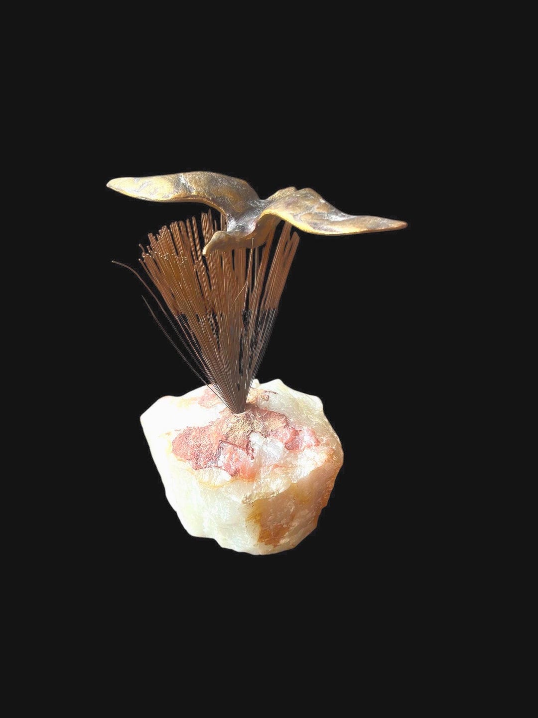 Vintage Curtis Jere Modernist Sculpture | Bronze Seagull & Rushes on ...