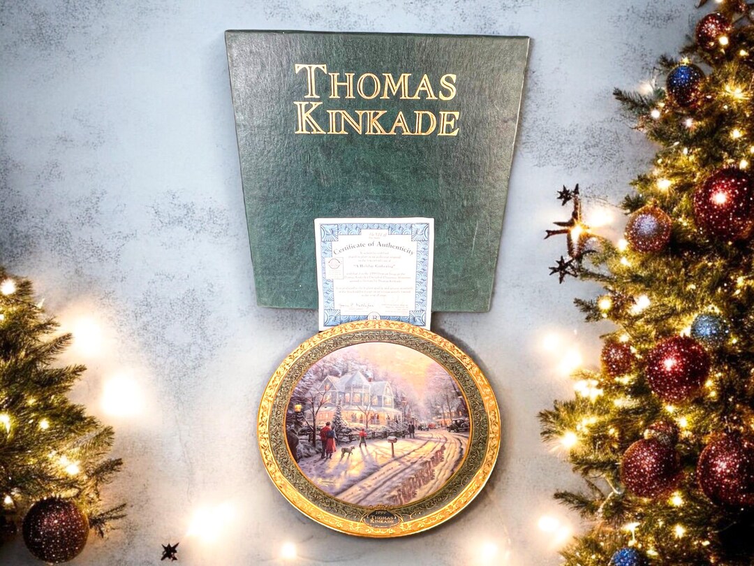 Vintage Thomas Kincade "a Holiday Gathering" 1999 Limited Edition ...