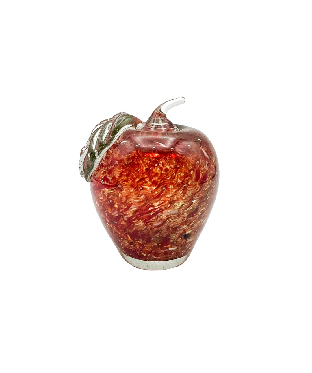 Vintage Art Glass Apple Handblown Glass With Swirl Design / Glass Apple ...