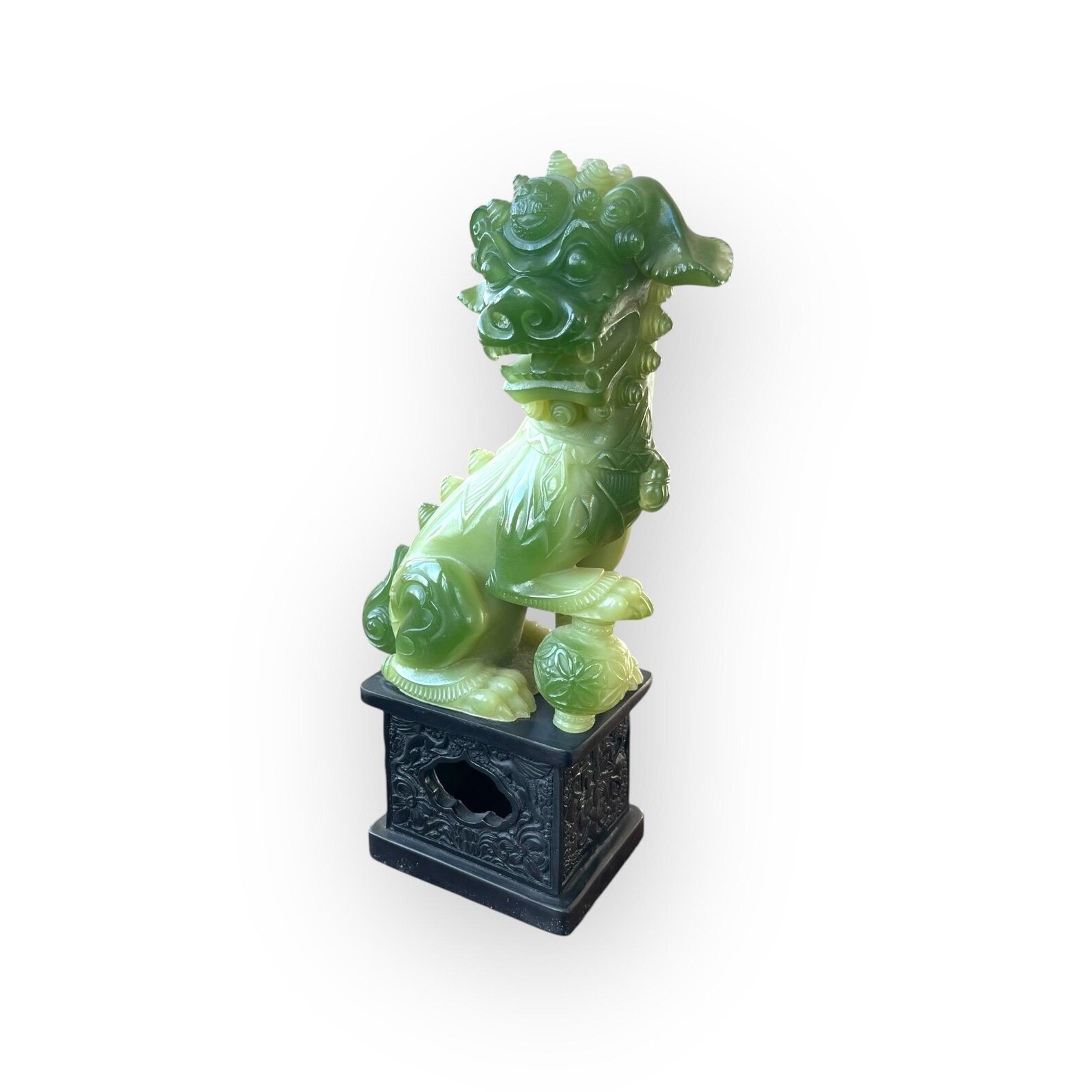 Vintage Italian Faux Jade Foo Dog Statue: Chinoiserie Decor - Etsy