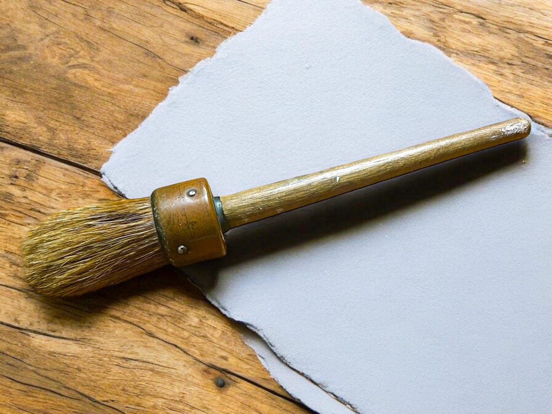 Antique French Copper and Wood Paintbrush Paint Brush With Horsehair ...