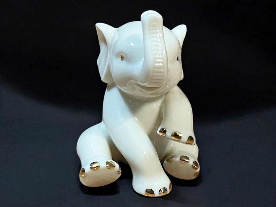 Vintage Lenox Miniature Elephant Figurine With Trunk up / Collectible ...