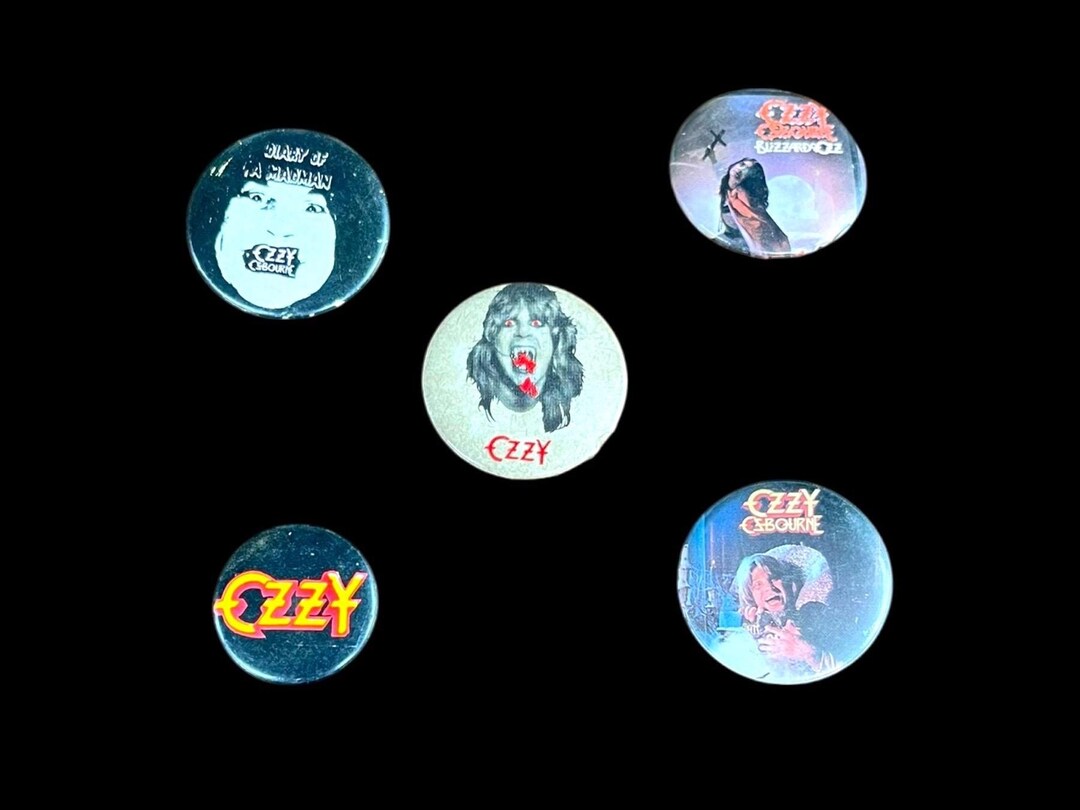 Vintage Ozzy Osbourne Pinback Buttons - 1980s-90s Heavy Metal ...