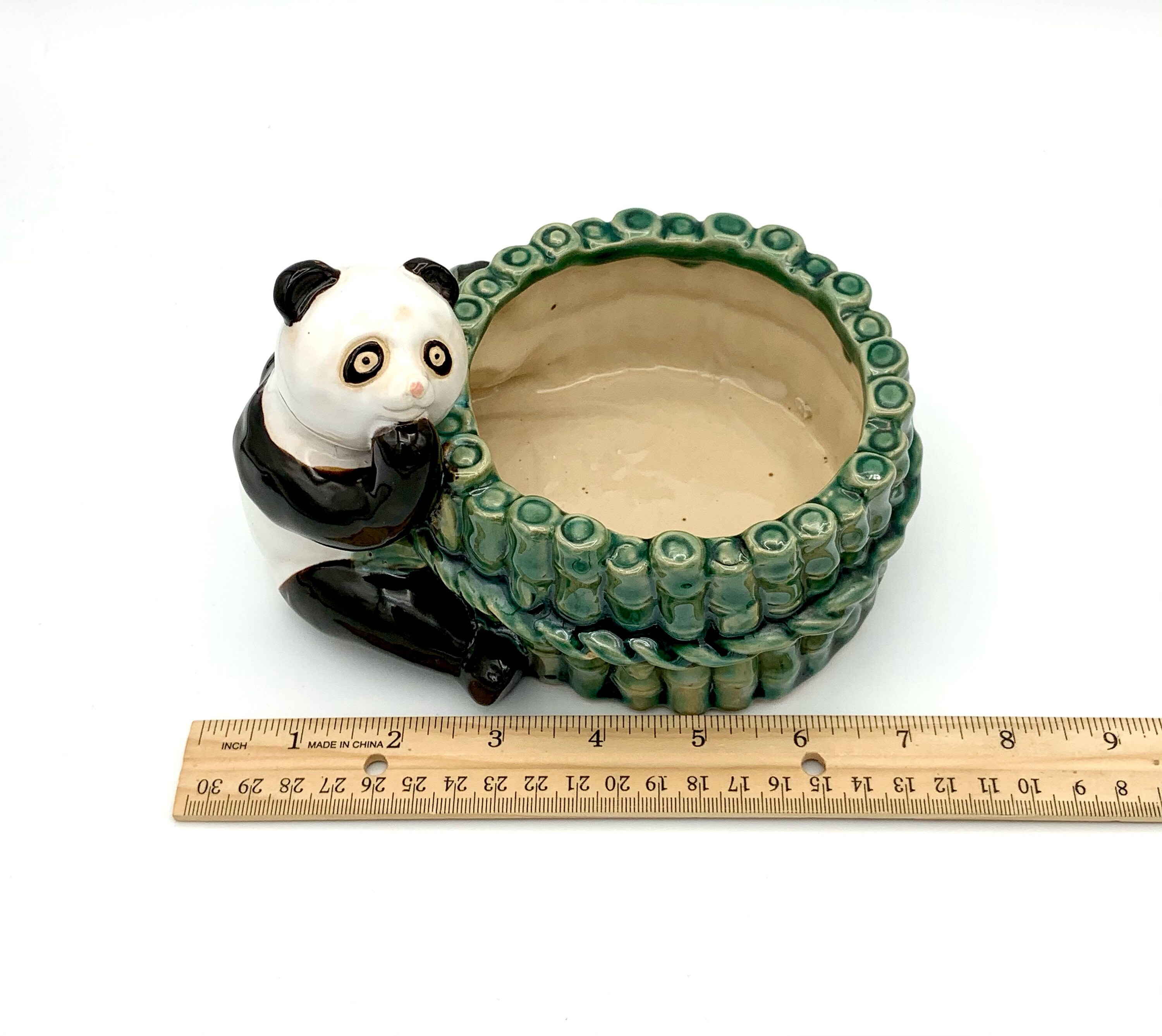 Vintage Ceramic Planter with Panda Bear and Bamboo B-65 / | Etsy