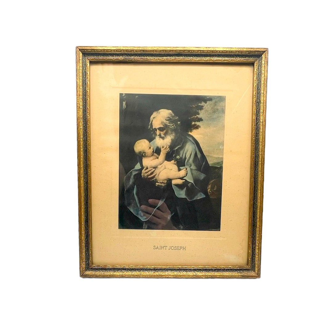 Antique Guido Reni St. Joseph With Christ Child in His Arms - Etsy