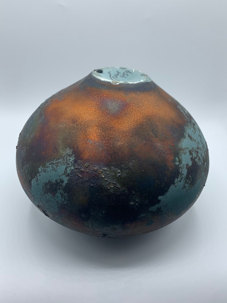 Vintage Tony Evans Raku Pottery Vase 459 Signed With Metallic - Etsy