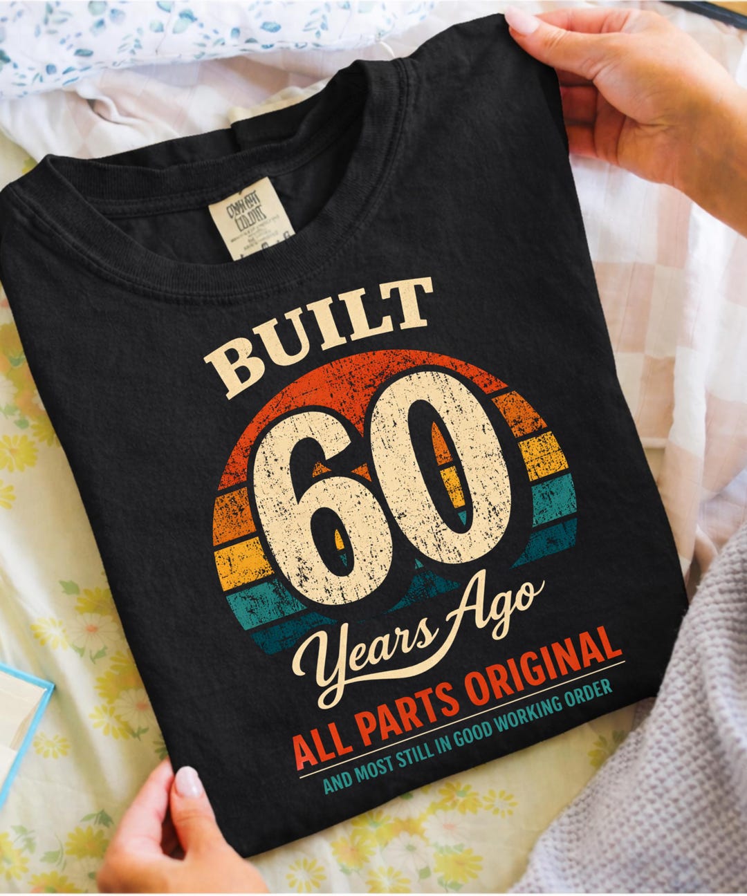 Built 60 Years Ago Shirt, Funny 60th Birthday Gift, Retro 1966 Graphic ...
