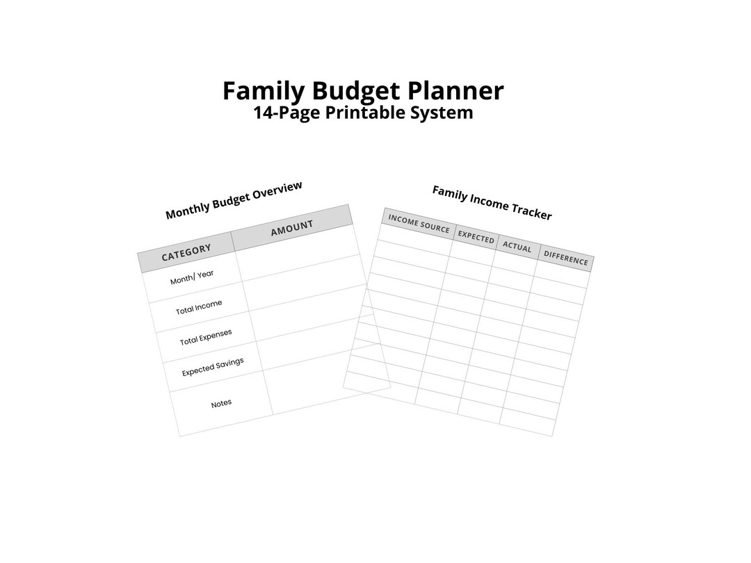 Family Budget Planner Printable | Monthly Household Budget, Expense ...