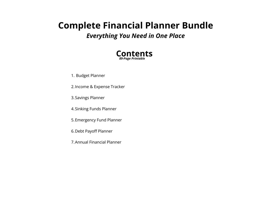 Complete Financial Planner Bundle Printable | Budget, Savings & Debt ...