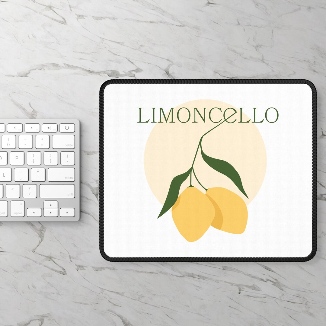 Limoncello Lemon Illustration Gaming Mouse Pad | Citrus Desk Decor - Etsy
